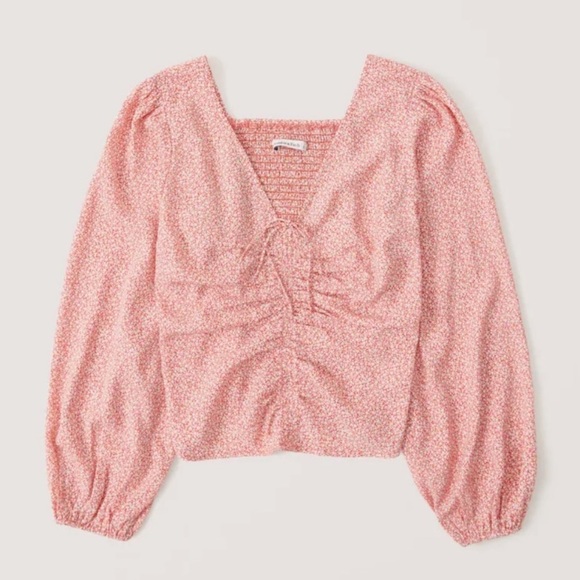 Abercrombie & Fitch | Tops | Abercrombie Floral Cinched Front Long ...